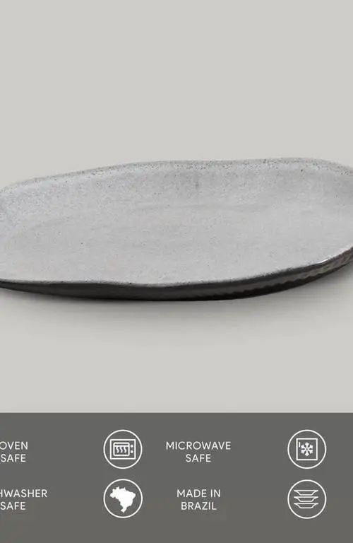 PORTO BRASIL Shallow Bio Oval Platter Medium Set Of 4 - Dust
