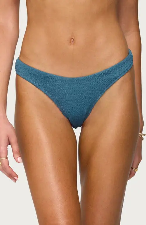 EDIKTED Oasis Scrunch Bikini Bottom - Blue