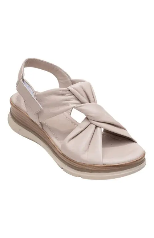 FOREVER & ALWAYS SHOES Oara Leather Sandal - Light Beige Leather