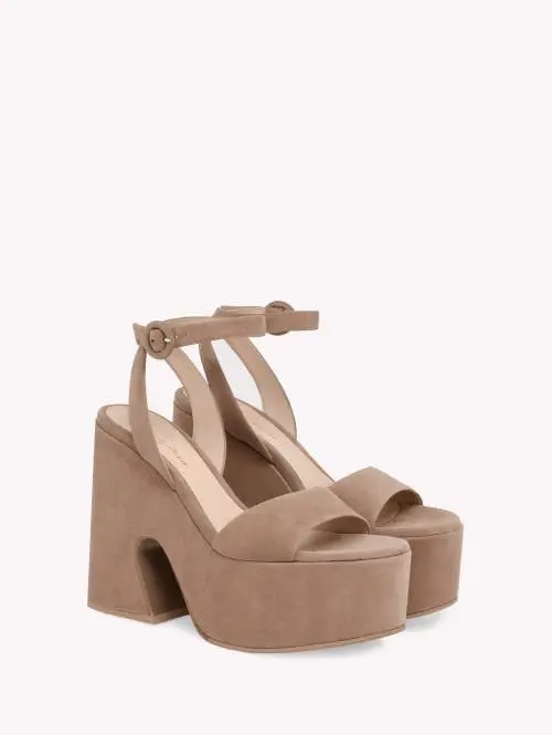 GIANVITO ROSSI Ziggy Suede Wedge Sandals