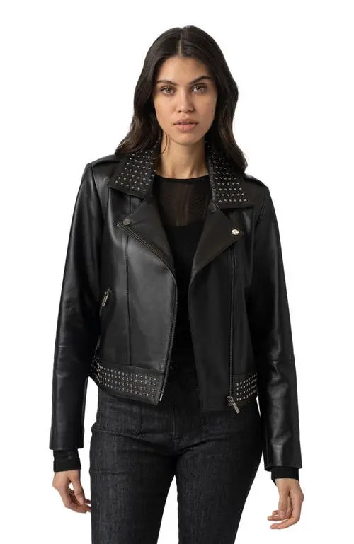 SAINT + SOFIA Bonham Studded Biker Jacket