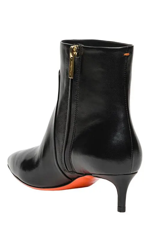 Santoni Leather Ankle Boot - Black