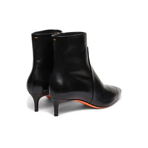 Santoni Leather Ankle Boot - Black