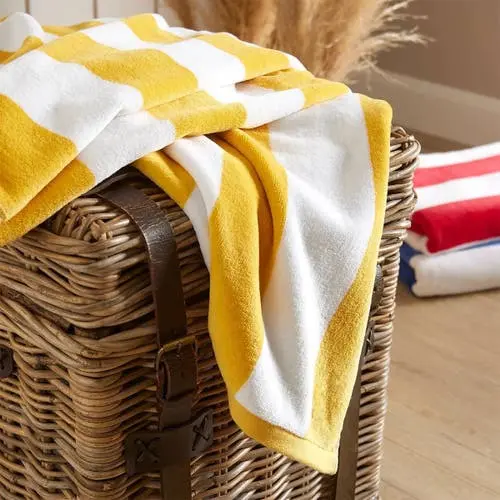 CHRISTY Cabana Stripe Vibrant Beach Towels - Yellow
