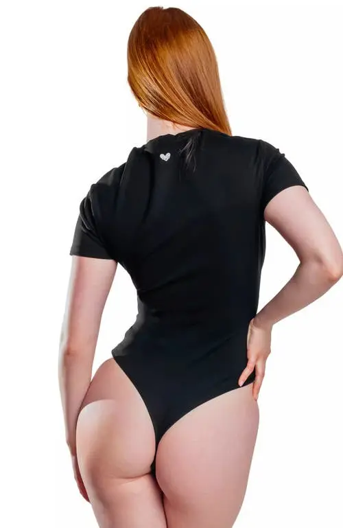 CHEEKY CHERRY Leakproof Short Sleeve T-shirt Thong Bodysuit With Liner