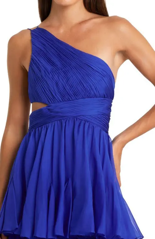 Mac Duggal One-shoulder Tiered Chiffon Gown