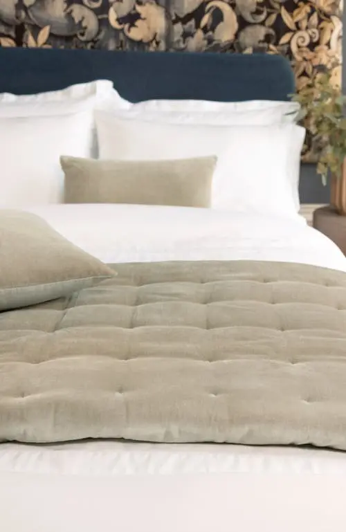 CHRISTY Jaipur Luxury Cotton Velvet Quilted Throw - Hazelnut