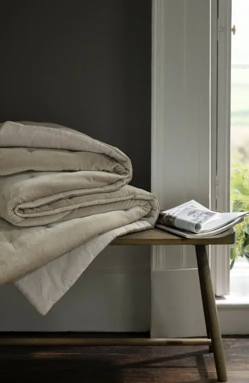 CHRISTY Jaipur Luxury Cotton Velvet Quilted Throw - Hazelnut