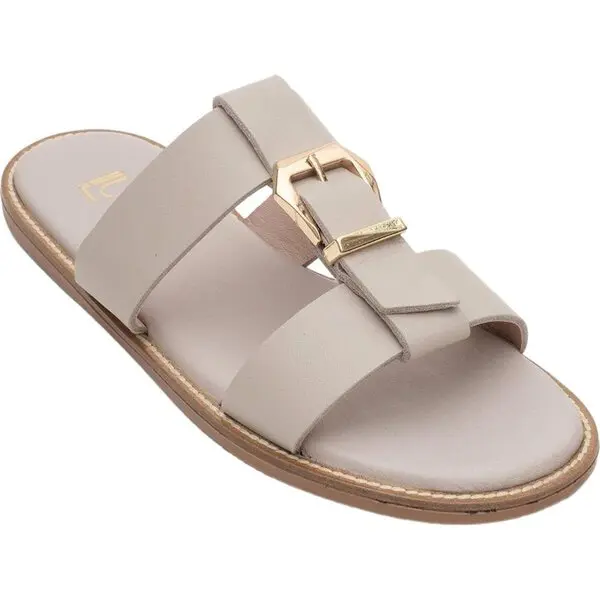 FOREVER & ALWAYS SHOES Sveta Leather Buckled Sandal - Light Beige Leather