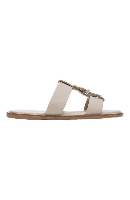 FOREVER & ALWAYS SHOES Sveta Leather Buckled Sandal - Light Beige Leather