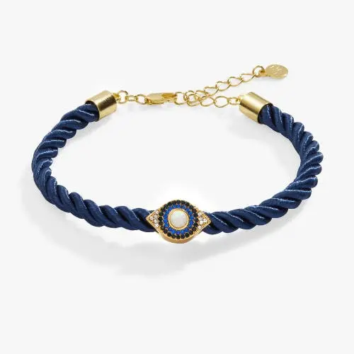 ALEX AND ANI Evil Eye Adjustable Cord Bracelet - Blue