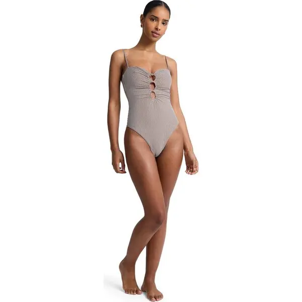 Onia Colette One-piece Swimsuit - Brown/white