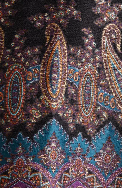 Etro Metallic Paisley Jacquard Cape