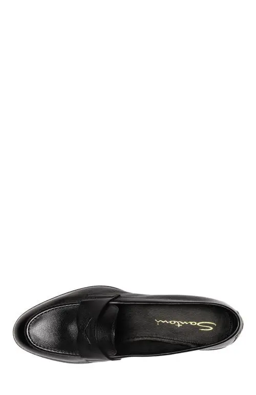 Santoni Leather Penny Loafer - Black
