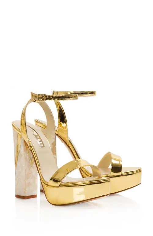 FREYA ROSE Tyra Ankle Strap Platform Pearl Heel Sandal