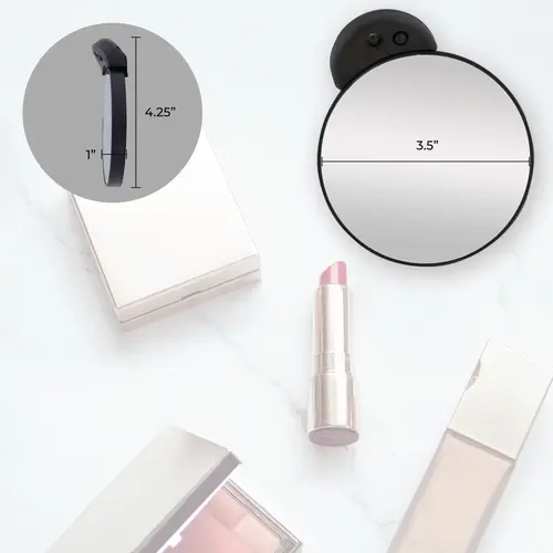 ZADRO Lighted Compact Mirror With 15x Magnification & Retractable Suction Cups