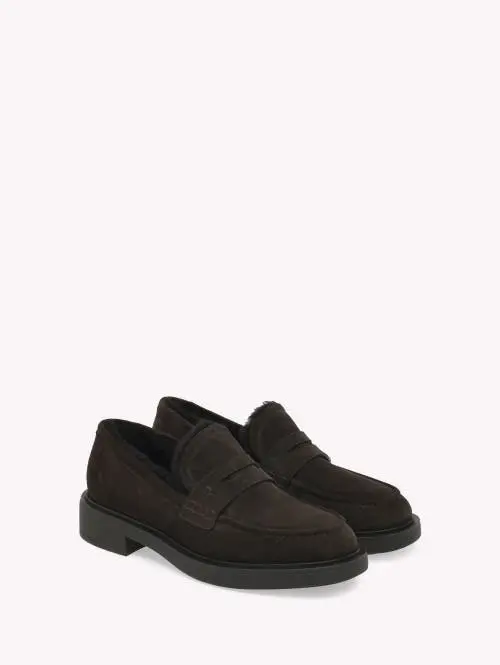 GIANVITO ROSSI Harris Penny Loafer - Brown Suede
