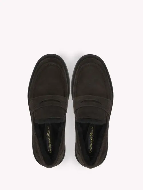GIANVITO ROSSI Harris Penny Loafer - Brown Suede