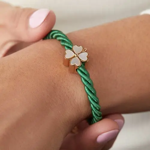 ALEX AND ANI Four Leaf Clover Cord Bracelet