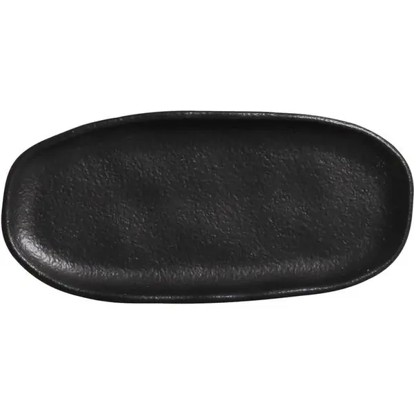 PORTO BRASIL Shallow Organic Oval Platter Mini Set Of 4 - Matte Black