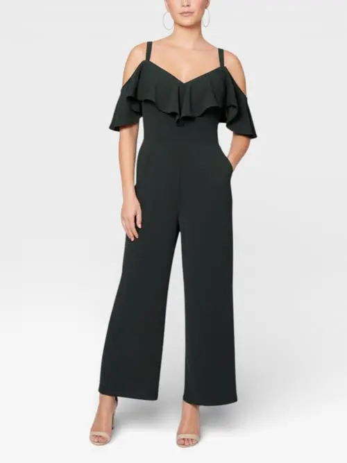 Rachel Rachel Roy Marcella Off-the-shoulder Ruffle Jumpsuit - Black