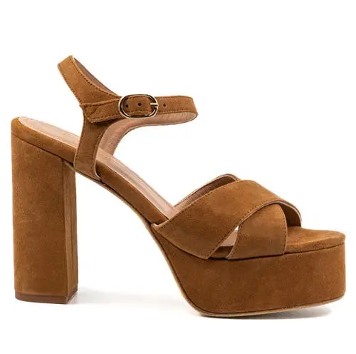 ANDREA GOMEZ Bella Suede Sandal - Camel