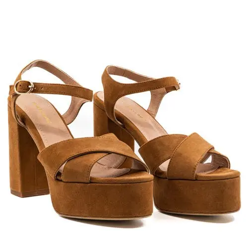 ANDREA GOMEZ Bella Suede Sandal - Camel
