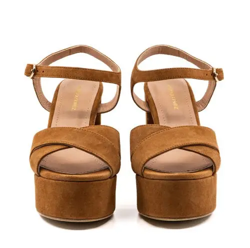 ANDREA GOMEZ Bella Suede Sandal - Camel