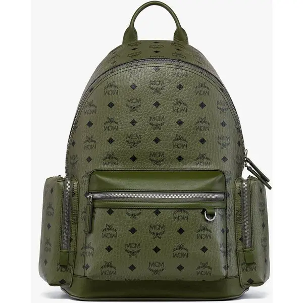 Mcm Stark Backpack In Visetos - Green