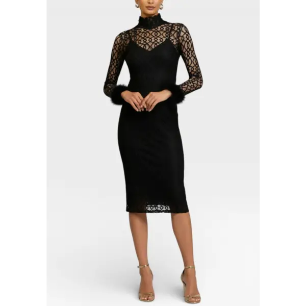 Rachel Rachel Roy Lydie Turtleneck Midi Dress - Black