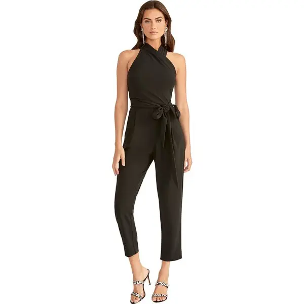 Rachel Rachel Roy Harland Crossover Halter Jumpsuit - Black