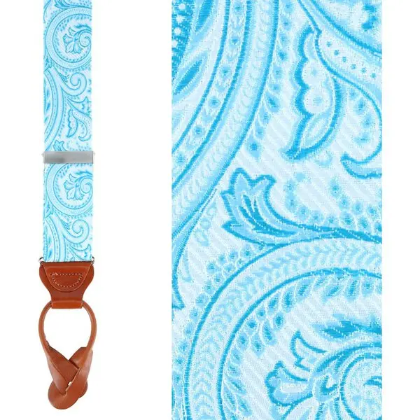 Trafalgar Sobee Silk Button End Suspenders - Blue