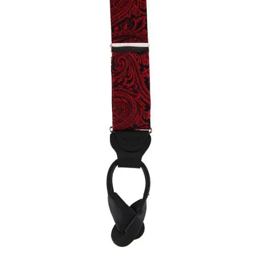 Trafalgar Sobee Silk Button End Suspenders - Red