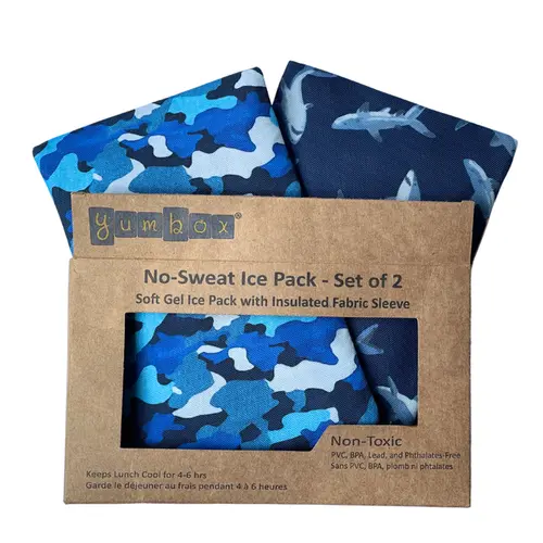 YUMBOX Gel Ice Packs In Fabric Sleeve 2-pack - Shark Camo