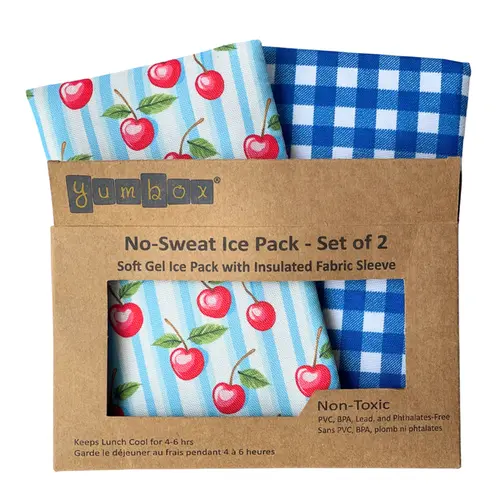 YUMBOX Gel Ice Packs In Fabric Sleeve 2-pack - Vichy Cherries