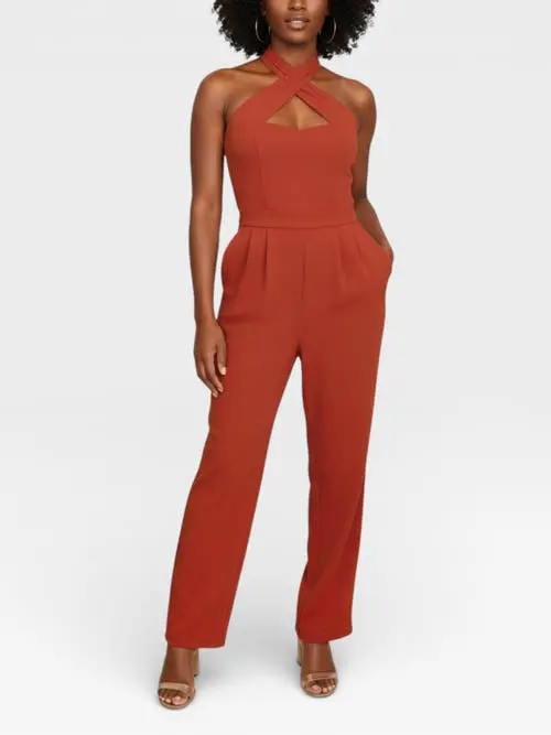 Rachel Rachel Roy Halter Neck Keyhole Jumpsuit - Sienna