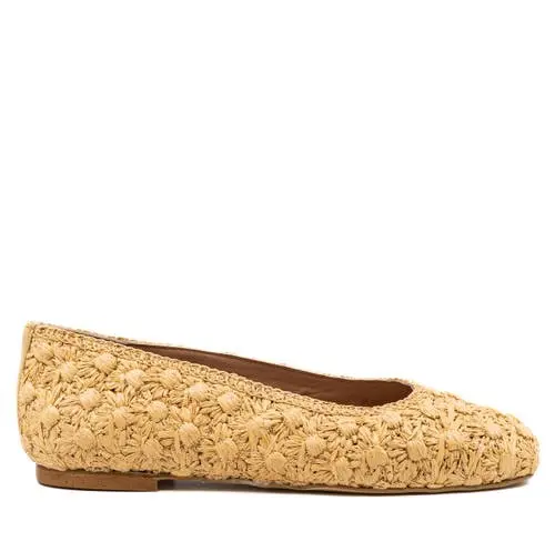 ANDREA GOMEZ Dalia Flower Raffia Ballerina