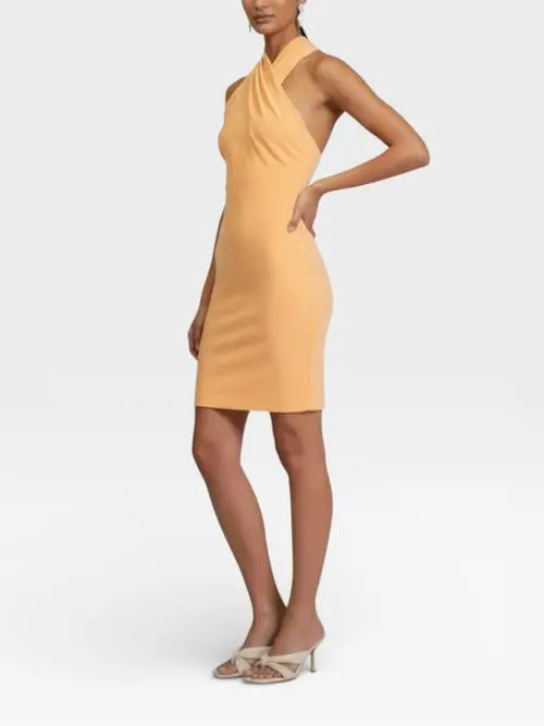Rachel Rachel Roy Harland Crossover Halter Mini Dress - Nectarine