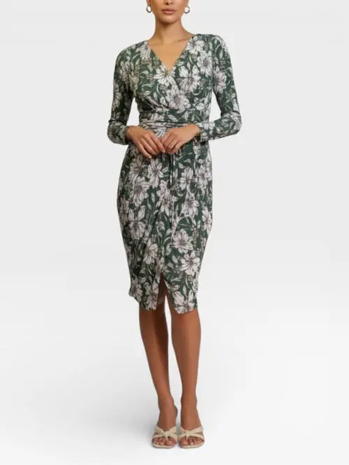 Rachel Rachel Roy Printed Sylvia Wrap Midi Dress - Spruce Bloom