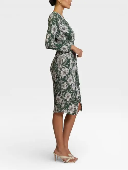 Rachel Rachel Roy Printed Sylvia Wrap Midi Dress - Spruce Bloom