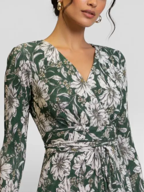Rachel Rachel Roy Printed Sylvia Wrap Midi Dress - Spruce Bloom