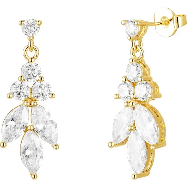 UNTAMED PETALS Vania Crystal Drop Earrings - Gold