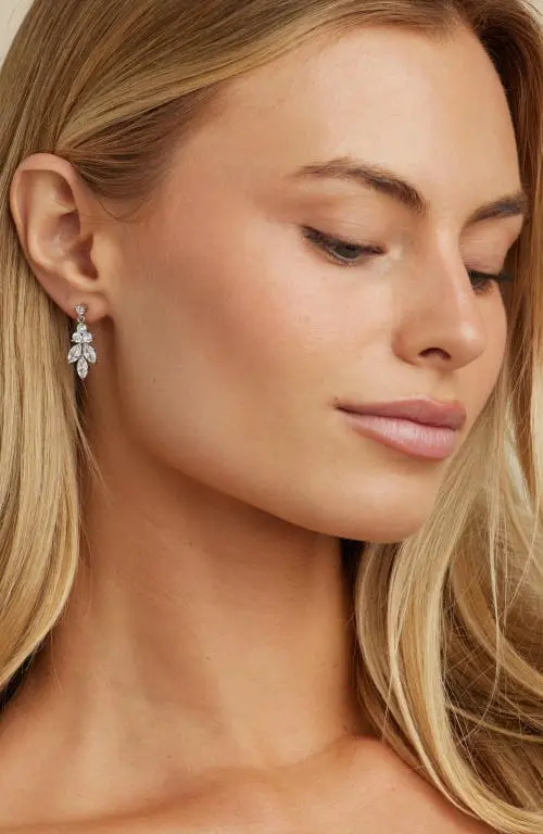 UNTAMED PETALS Vania Crystal Drop Earrings - Silver