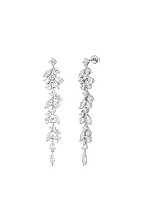 UNTAMED PETALS Trixie Crystal Drop Earrings - Silver