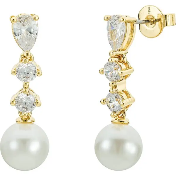 UNTAMED PETALS Serenade Pearl And Crystal Earrings - Gold