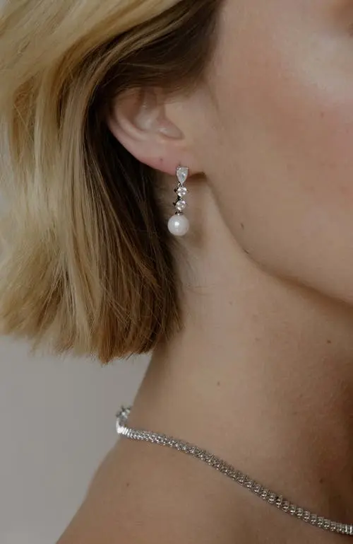 UNTAMED PETALS Serenade Pearl And Crystal Earrings