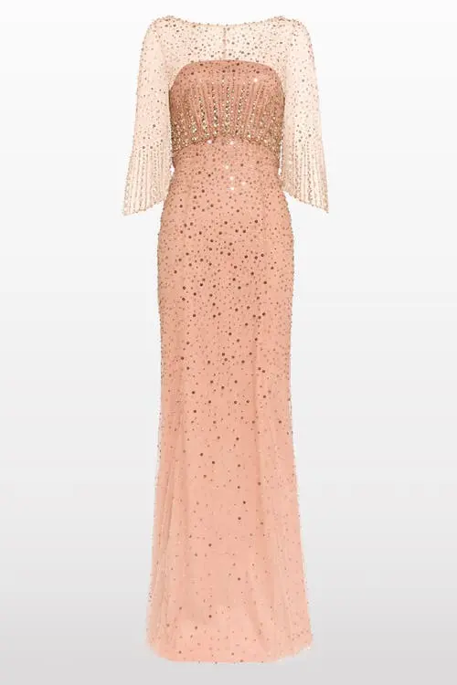 Jenny Packham Kiya Embellished Maxi Gown - Sable