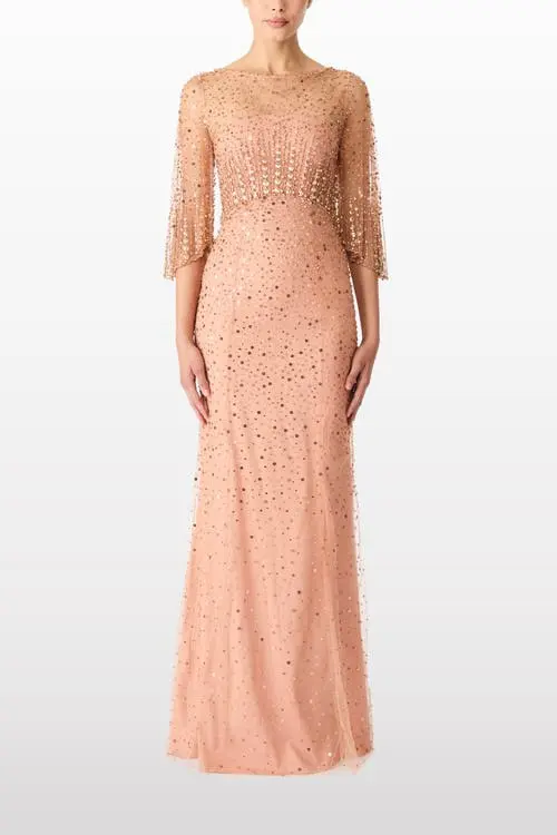 Jenny Packham Kiya Embellished Maxi Gown - Sable
