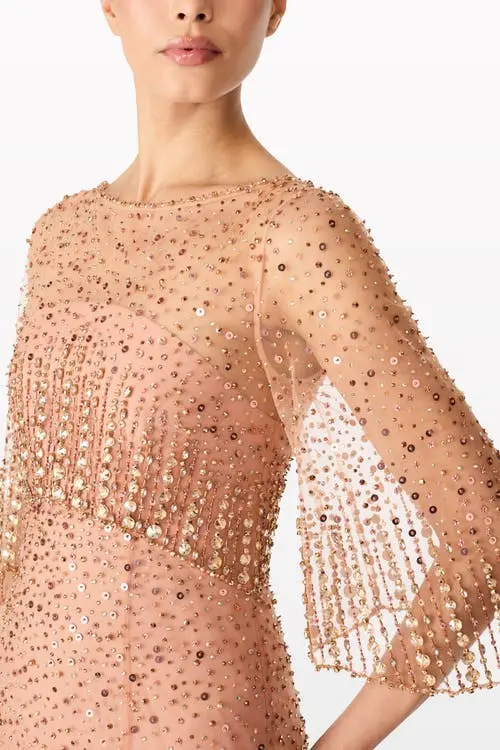 Jenny Packham Kiya Embellished Maxi Gown - Sable