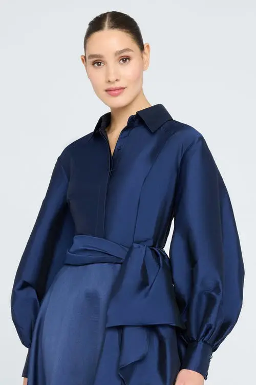 Theia Frieda Shirtdress Gown